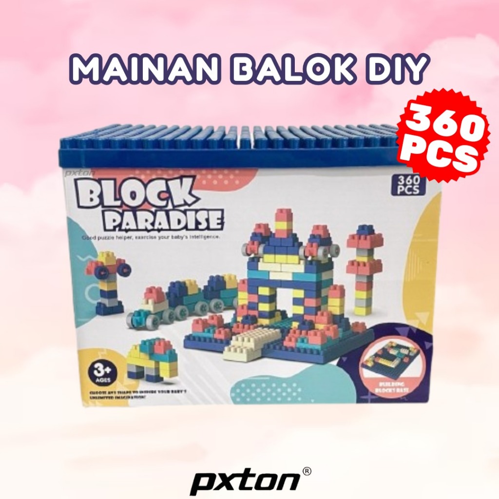 Jual Mainan Brick Balok Susun Anak DIY 360pcs Bahan ABS Kuat Tahan Lama ...