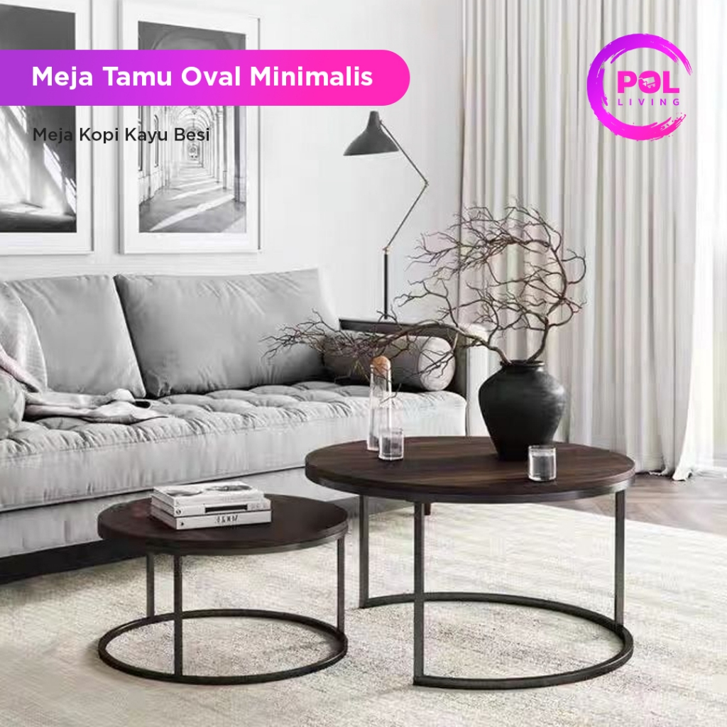 Jual [POL] COD Meja Tamu Oval Minimalis Kayu | Coffee Table | Meja ...