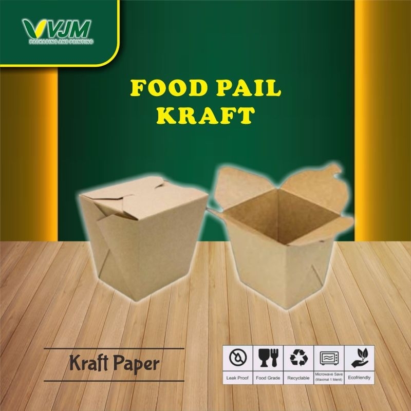 Jual Kraft Food Pail Paper / Paper Rice Box / Noodle Box ISI 50 PCS ...