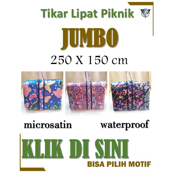 Jual Tikar Piknik Jumbo Tikar Lipat uk 250x150 cm Bahan Microsatin ...
