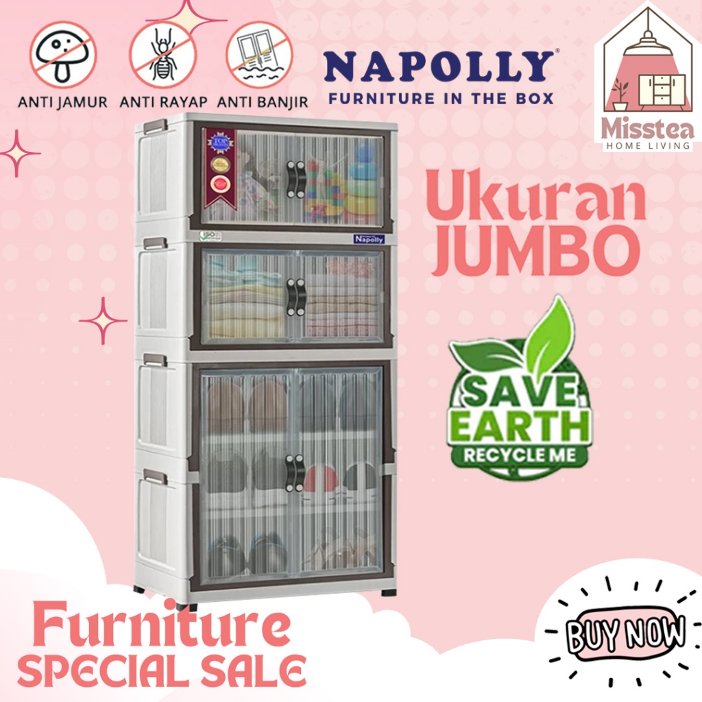 Jual [READY STOCK] NAPOLLY LEMARI / RAK PLASTIK LIPAT SEPATU / PAKAIAN ...