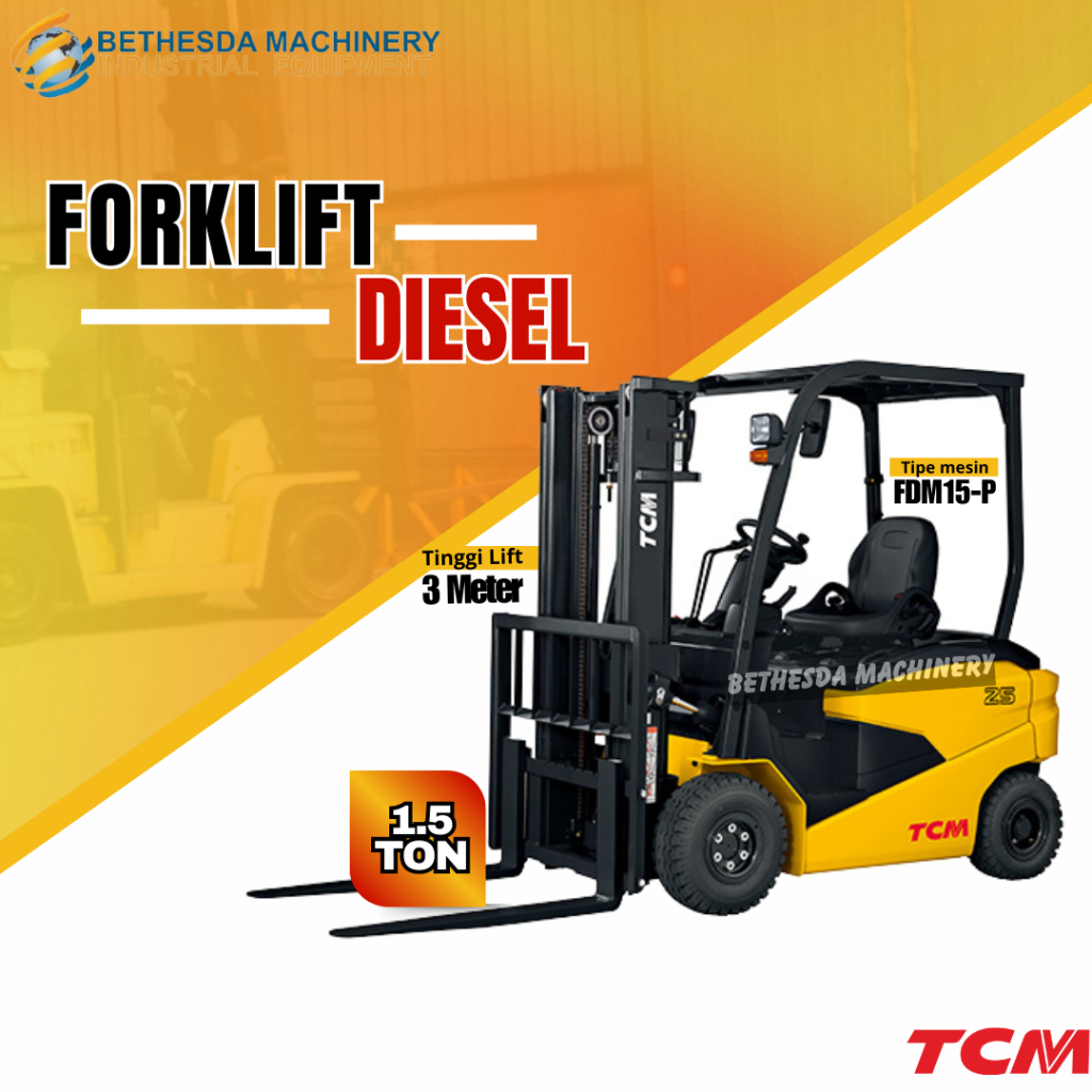 Jual Forklift Diesel 1.5 TON Mesin Forklift TCM Lift 3 Meter | Shopee ...