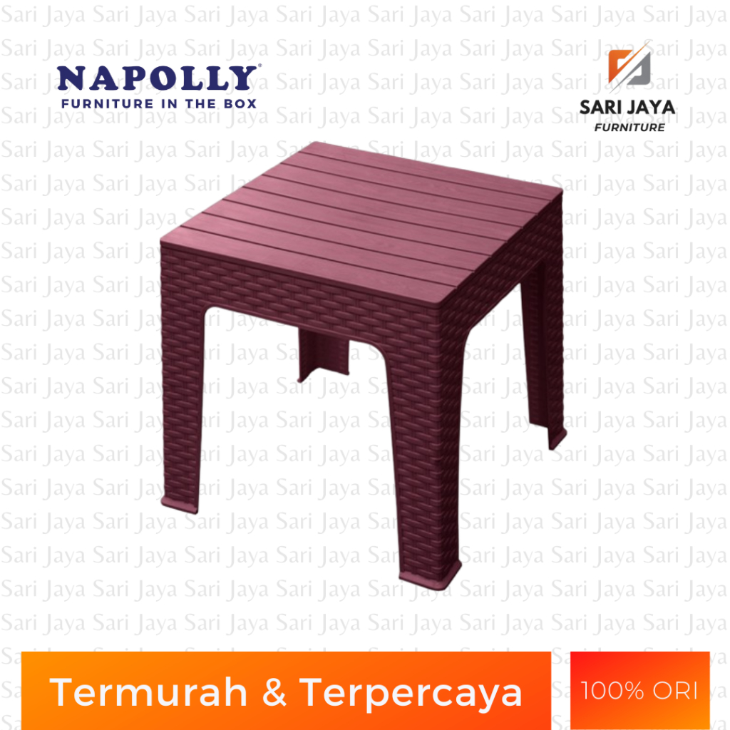 Jual Meja Kopi / Coffee Table Plastik Napolly Motif Kayu Rotan MRS ...