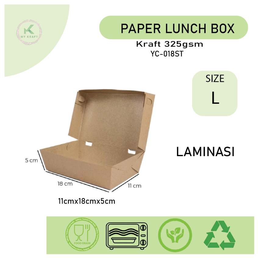 Jual PAPER DELI BOX FOOD (MODEL 2 SIZE L TYPE :YC-018ST KRAFT 325 GSM ...