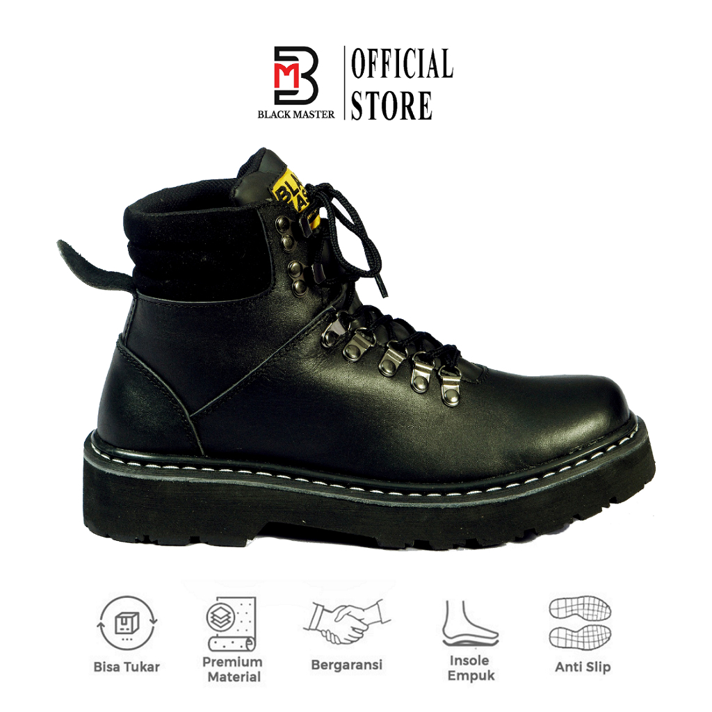Jual BLACK MASTER Sepatu Boots Rockers Underground Pria Spider | Shopee ...