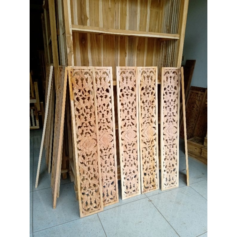 Jual 20x50cm Ornamen Ukir Ukiran Kayu Ornamen Ukir Loster Boven Tebeng ...