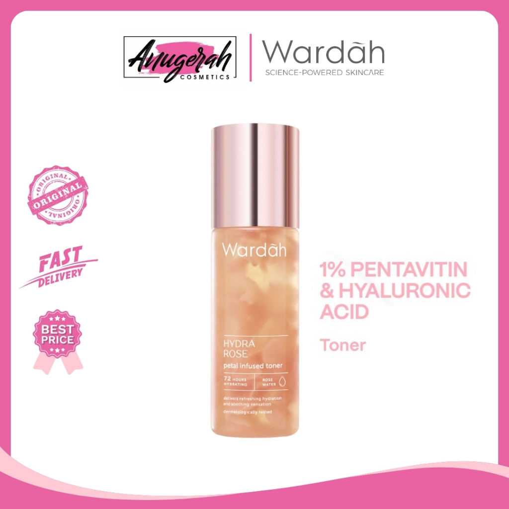 Jual Wardah Hydra Rose 1% Pentavitin Petal Infused Toner 100ml - Hydrating Toner | Shopee Indonesia