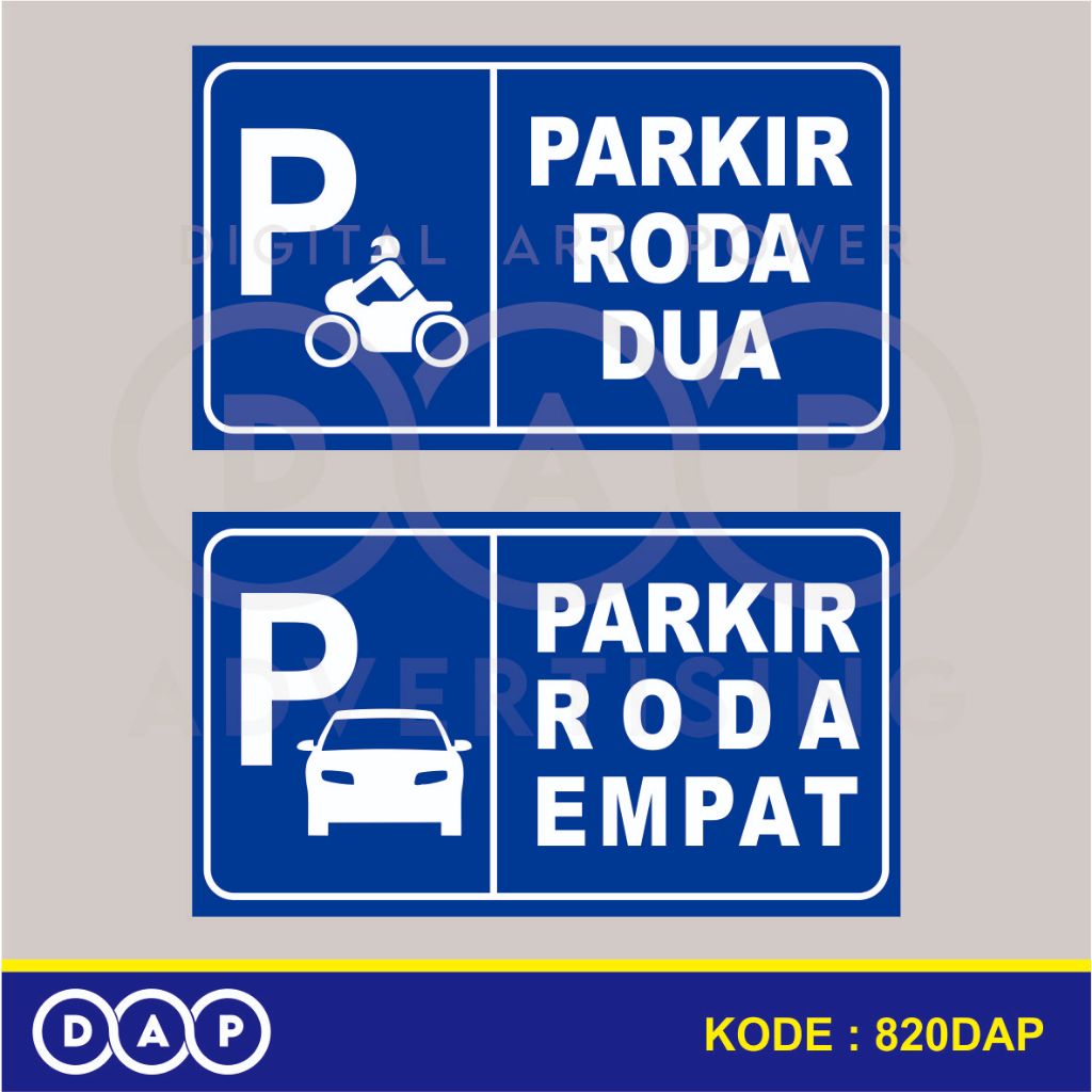 Jual 820 - STIKER PARKIR RODA DUA DAN RODA EMPAT - VYNIL - TERBAIK ...
