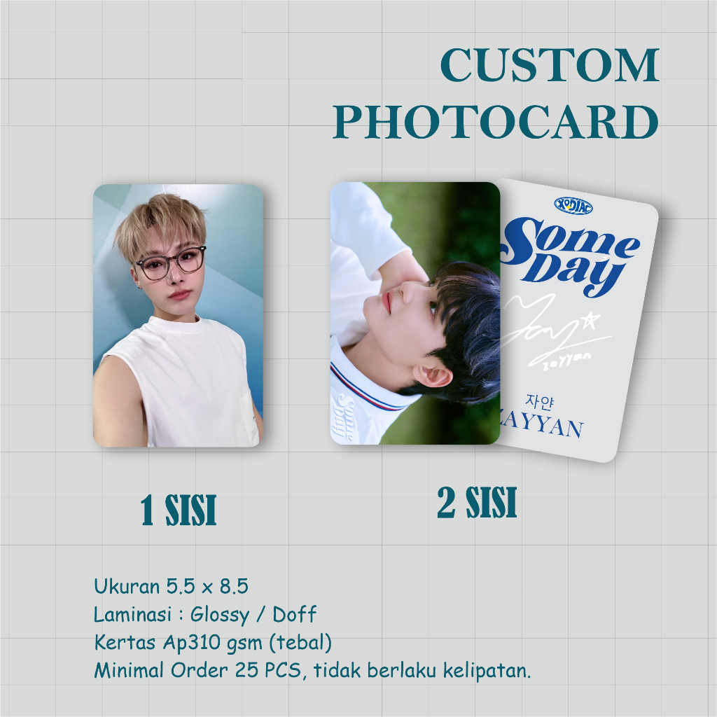 Jual CUSTOM PHOTOCARD/ CETAK PHOTOCARD 2 SISI & 1 SISI KPOP TEBAL LAMINASI | Shopee Indonesia