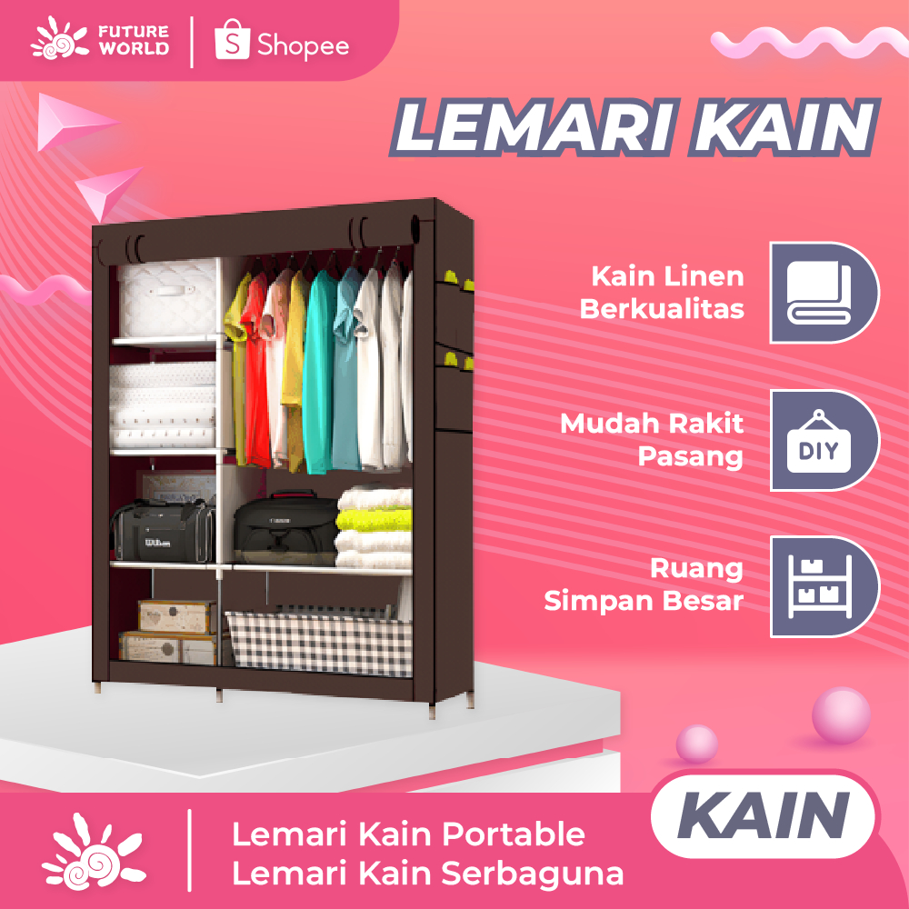 Jual Futureworld Lemari Kain Portabel Murah Mudah Di Rakit Rak Susun ...