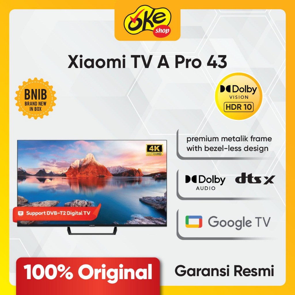Jual Xiaomi TV A Pro 43 2025 | Layar QLED 4K UHD | Dolby DTS Audio ...