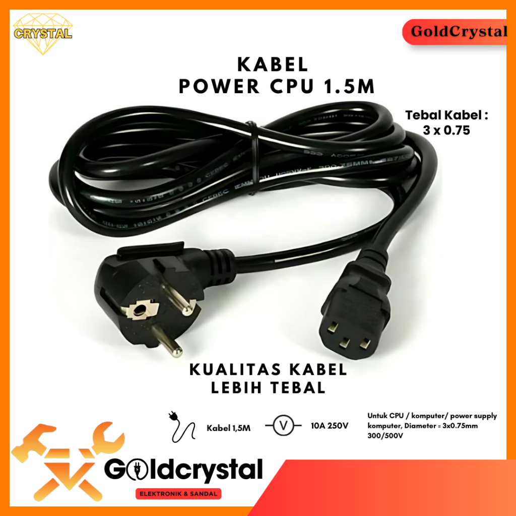 Jual Kabel Power Komputer Kabel Power CPU / PC Adaptor Kabel 1,5 Meter ...