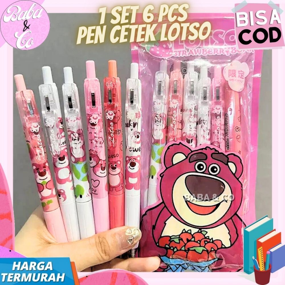Jual PEN LOTSO CETEK 1 PACK 6pcs PULPEN CETEK MEKANIK LOTSO BERUANG ...