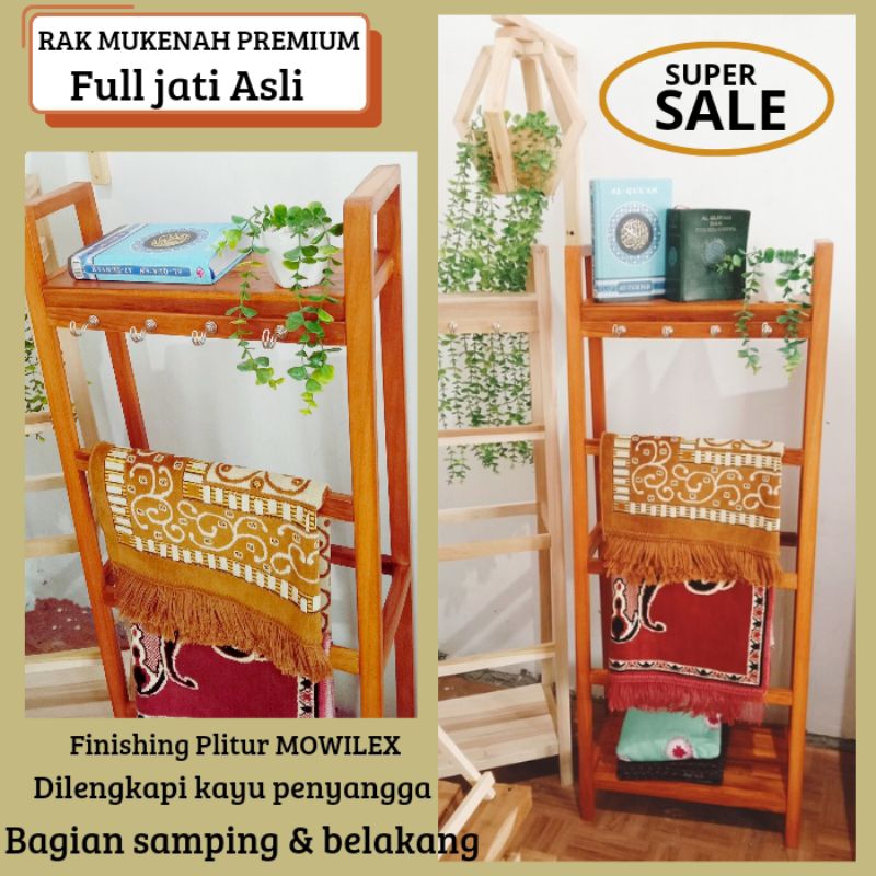 Jual RAK MUKENA FULL KAYU JATI ASLI EXTRA TINGGI GRATIS TAMBAHAN STRAP ...
