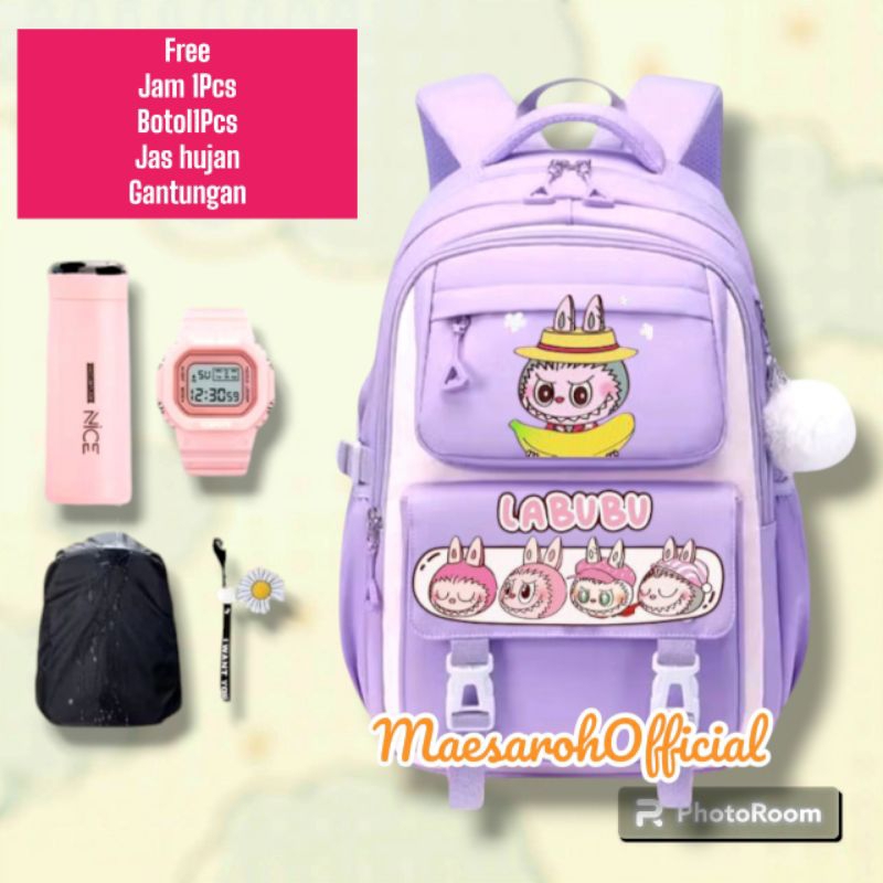 Jual READY Tas labubu anak BANYAK BONUSNYA COMBO HEMAT Tas Sekolah Anak Perempuan Motif LABUBU ...