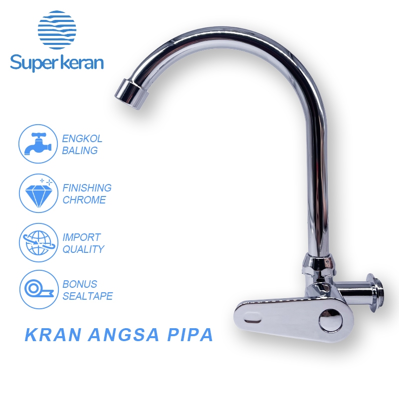 Jual Kran Angsa Pipa Kran Wastafel Cuci Piring Air Tembok Pipa Engkol ...