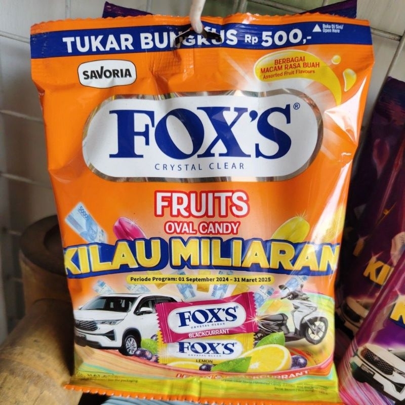 Jual Fox's Crystal Clear Berries fruit fruity mints Oval Candy 125gr ...