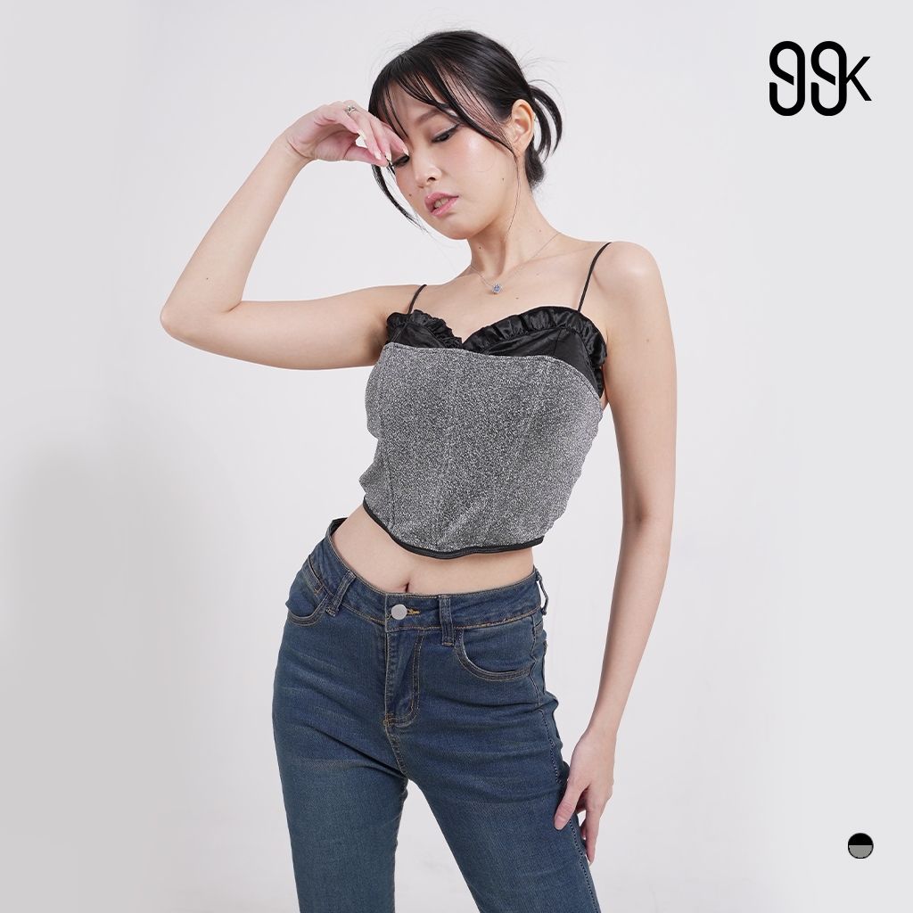 Jual 99kOUTLET Sequin Lace Crop Camisole Corset 3215 (S/M/L) | Shopee ...