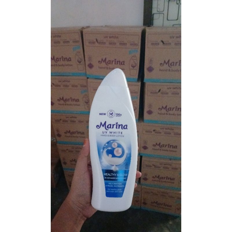 Jual Hand Body Marina UV white healty & glow jumbo 460ml | Shopee Indonesia