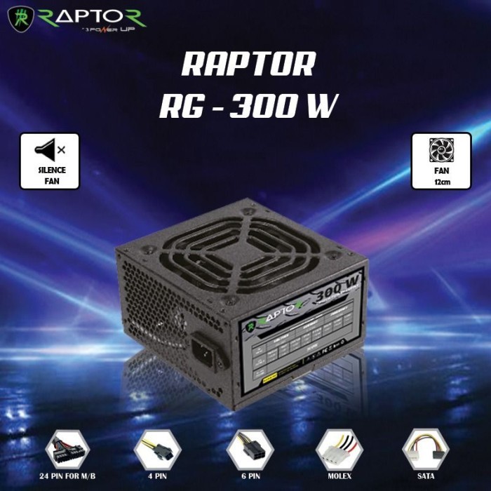 Jual Power Supply Power up Raptor RG-300W - PSU 300Watt Garansi 1 Tahun ...