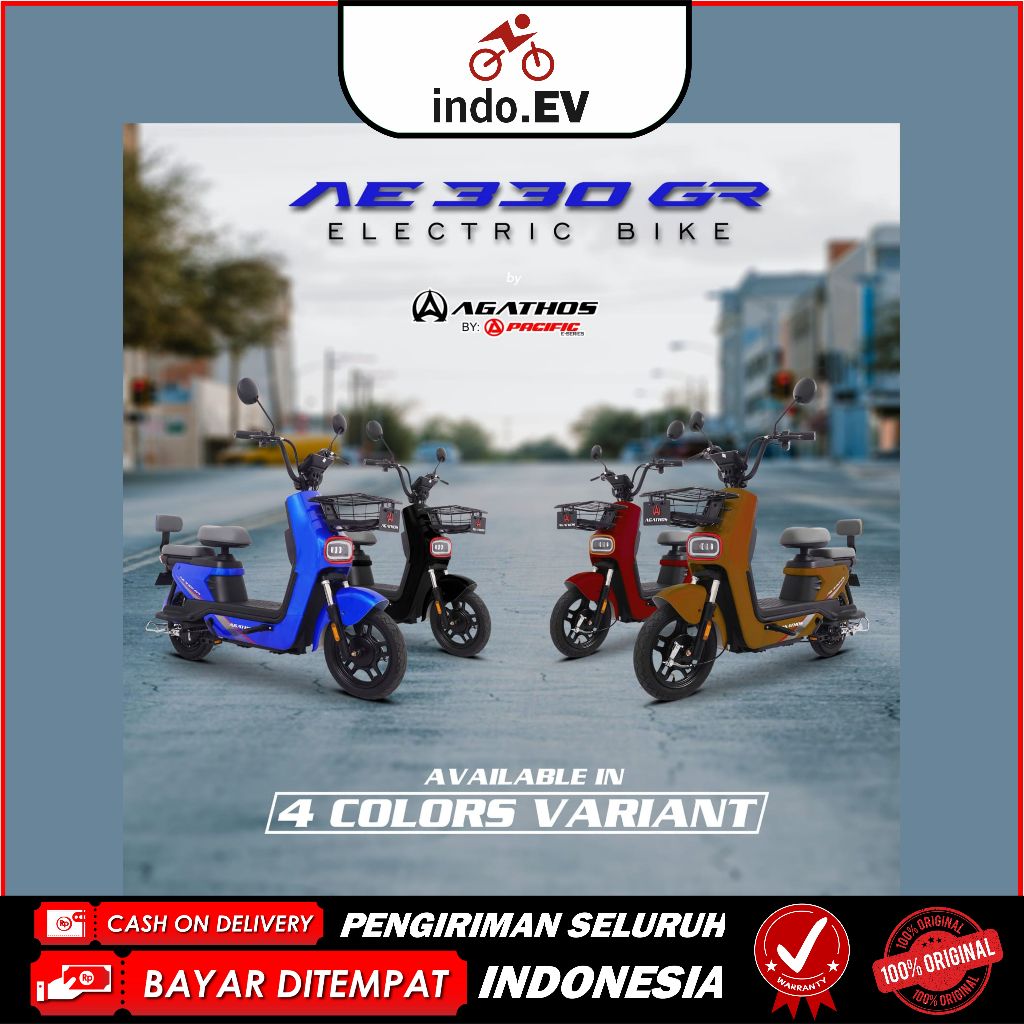Jual Sepeda Listrik AGATHOS AE 330 GR | 500watt electric e-bike | Shopee Indonesia