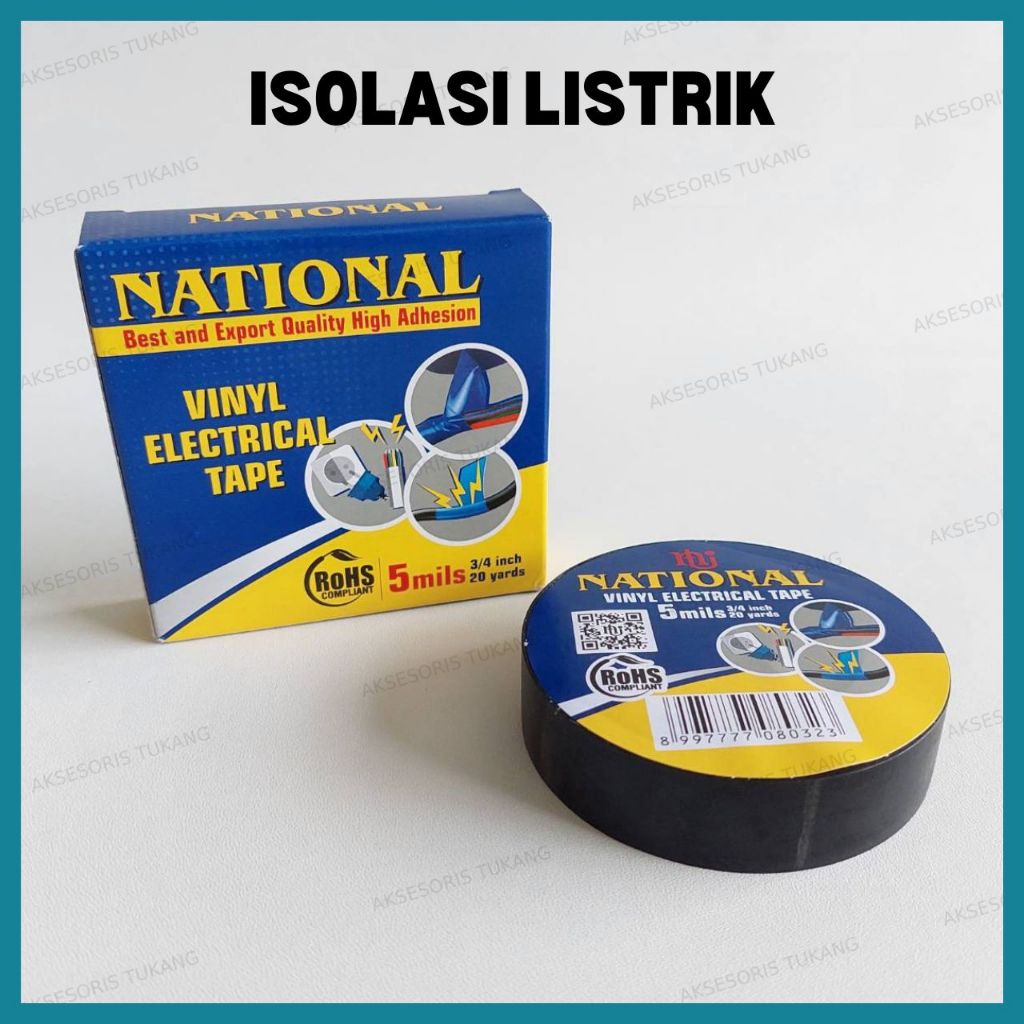 Jual Isolasi Listrik National Hitam Selotip Listrik Tape Solasi ...