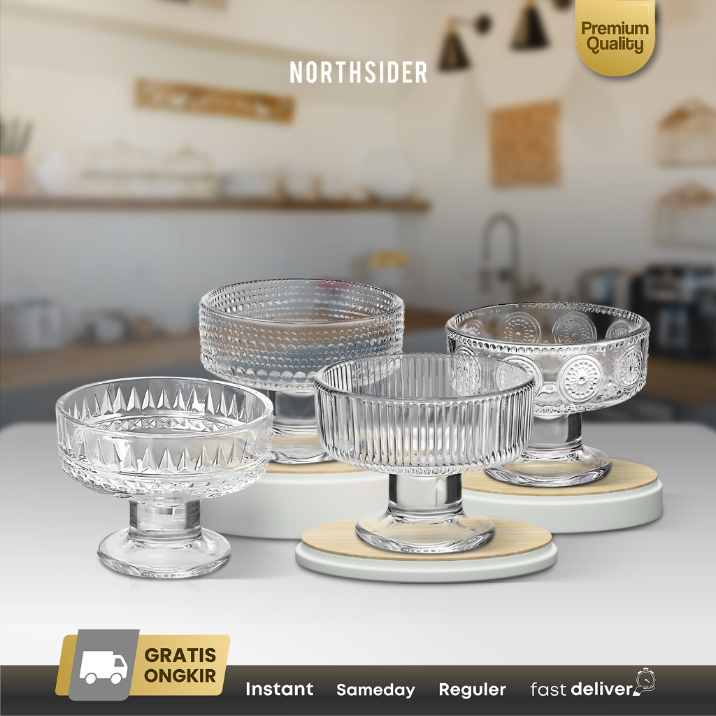 Jual Gelas Kaca dessert es krim puding gelato ice cream glass Nordic ...