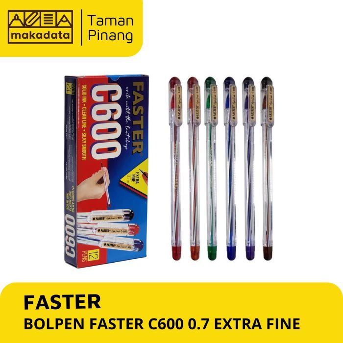 Jual BALLPOINT FASTER C-600 HITAM (1 PACK) | Shopee Indonesia