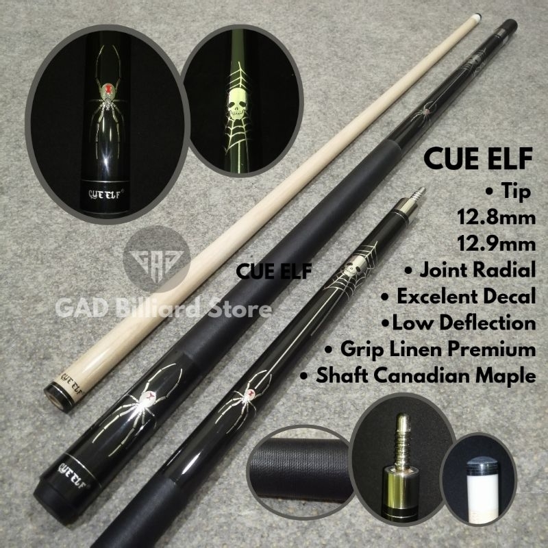 Jual CUE ELF SPIDER STIK PLAY BILLIARD | Joint Uniloc | Shopee Indonesia