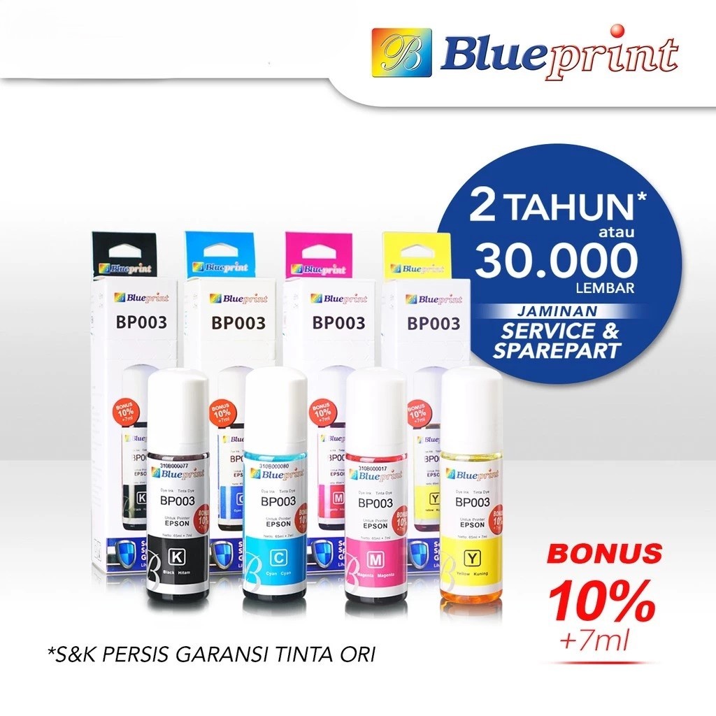 Jual Tinta Epson BLUEPRINT 003 Refill For Printer Epson L1110 L3110 ...