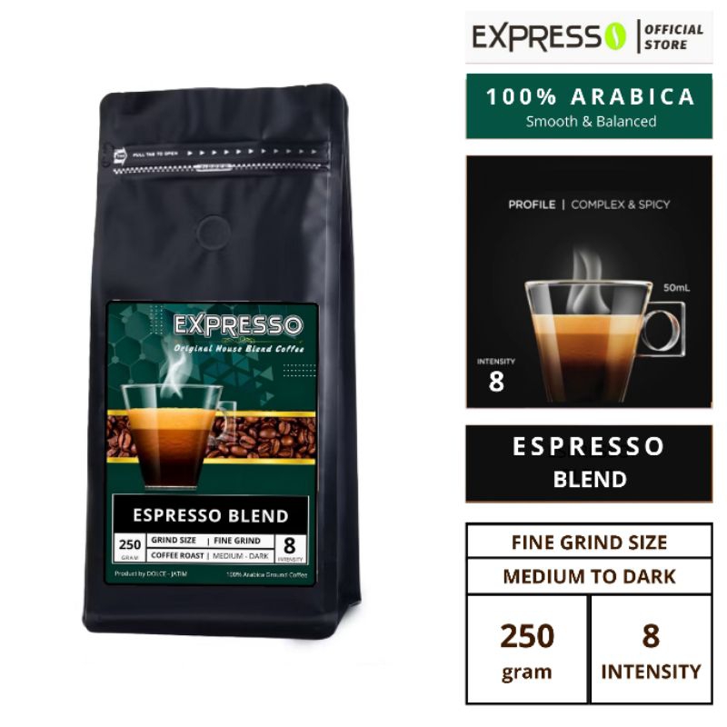 Jual Kopi Bubuk EXPRESSO Espresso Blend | Ground Coffee Arabica 250 ...
