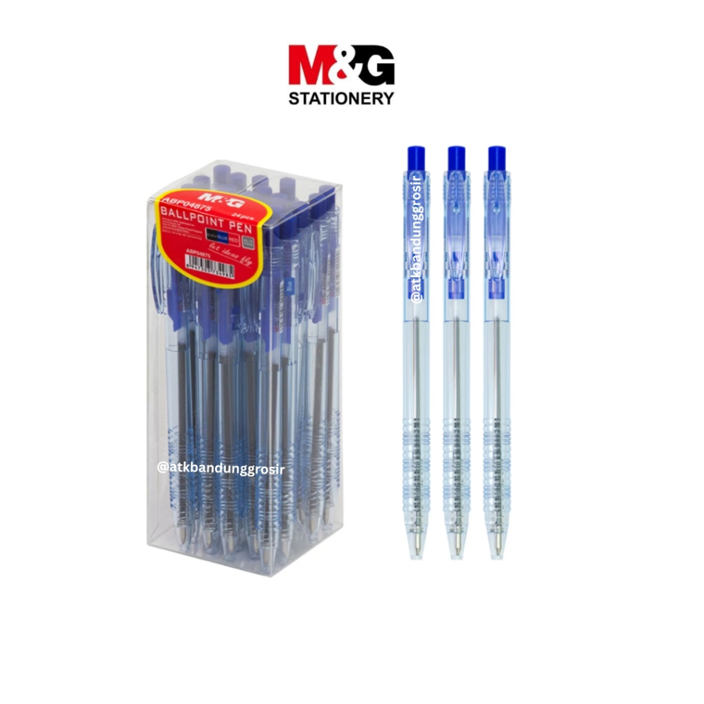 Jual Pulpen M&G Retractable Warna Biru 0.7mm Ballpoint Pen #ABP04875 ...