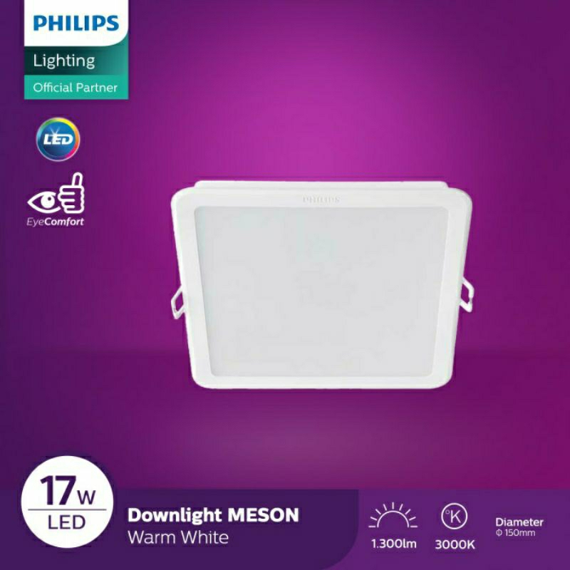 Jual lampu panel / downlight led Philips Meson Square/kotak 17 Watt ...