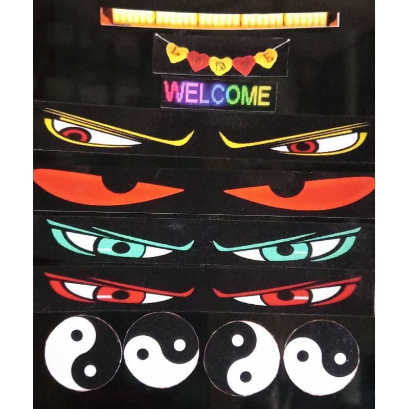 Jual Paket stiker miniatur bus/truk , Strobo mata(4pcs),running text ...