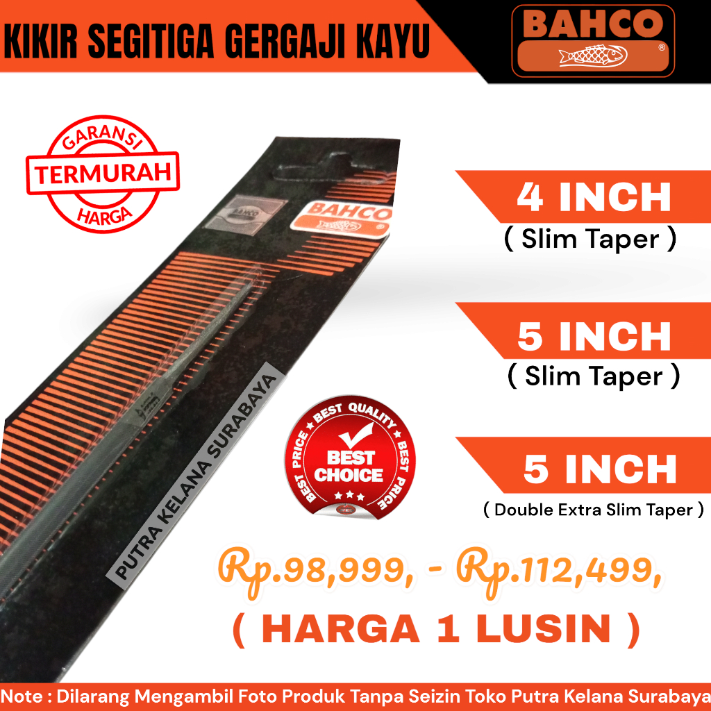 Jual Kikir gergaji Bahco 4" & 5" Harga Lusinan[12biji]/Kikir Gergaji ...
