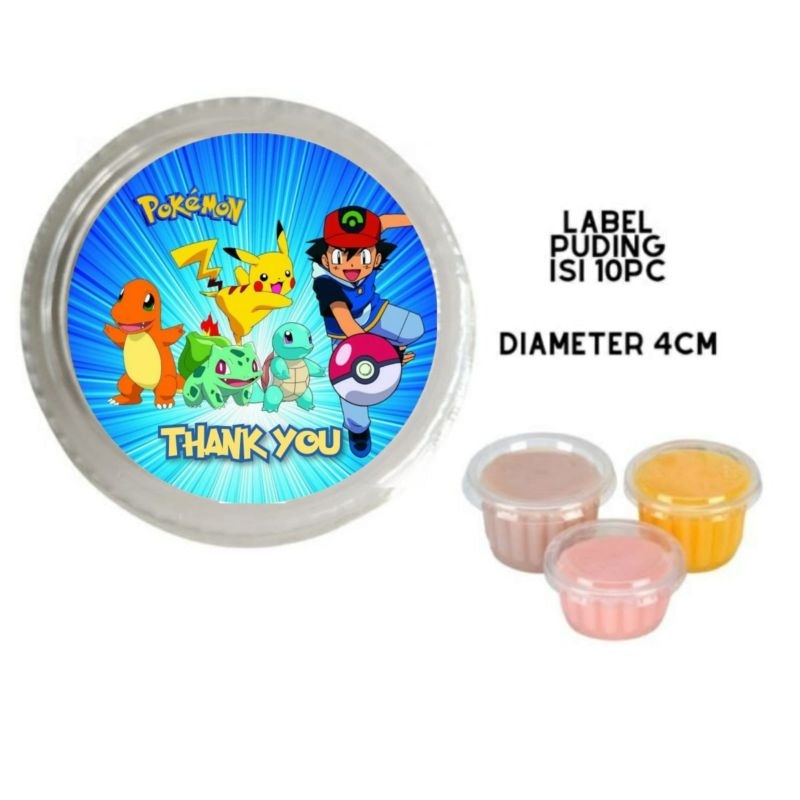 Jual Label stiker puding POKEMON PIKACHU label cup puding cup pudding ...