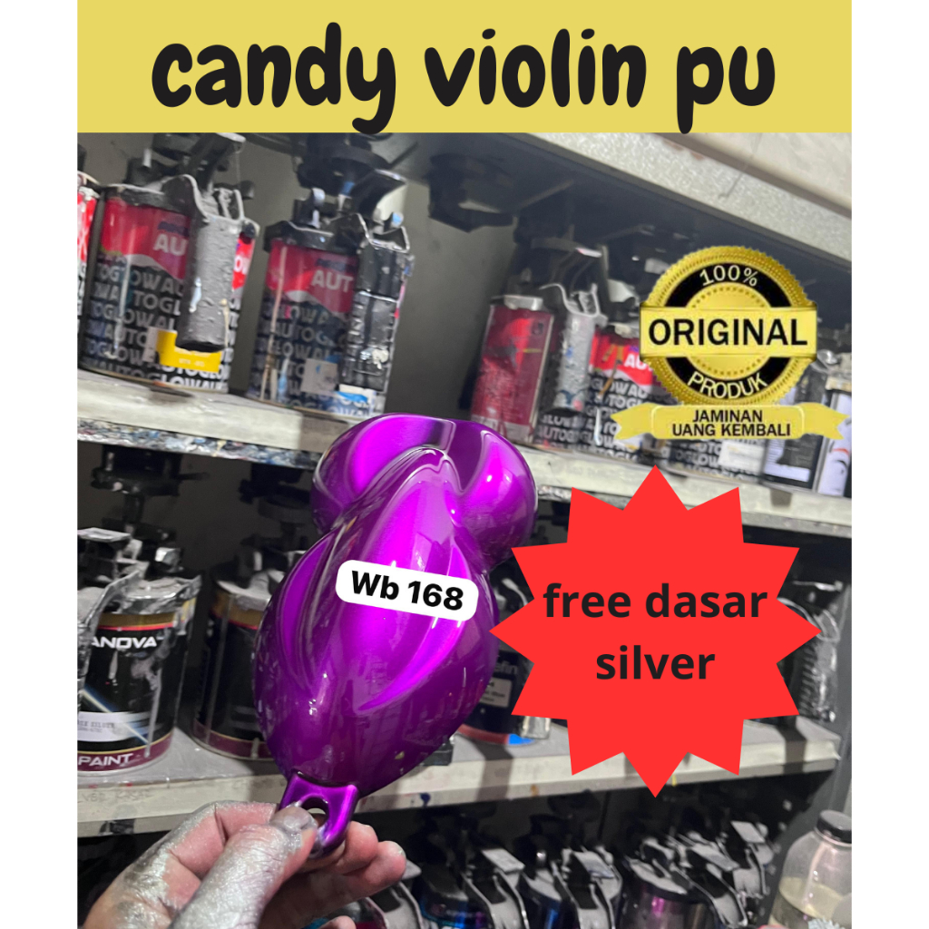 Jual cat candy PU purple pink/candy pink purple /candy violin bahan pu ...