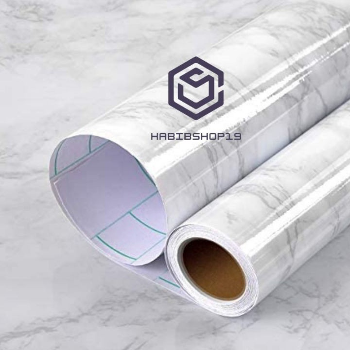 Jual Wallpaper Sticker Dinding per roll Motif Marmer Panjang sd9 Meter ...