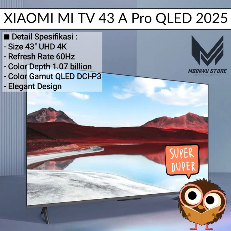 Jual XIAOMI MI TV 43 A Pro UHD 4K QLED 2025 | DOLBY AUDIO, GOOGLE TV ...