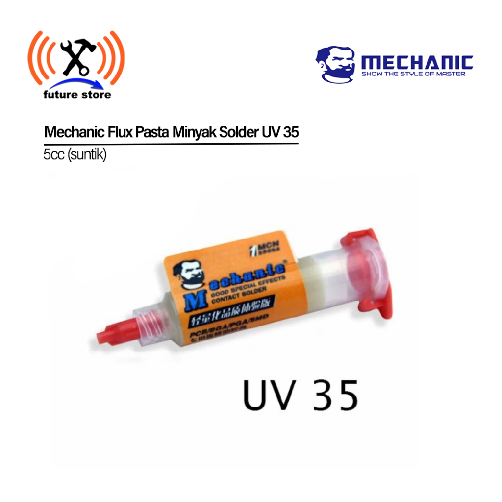 Jual MECHANIC FLUX UV35 [5CC] ORIGINAL-Original Mechanic Flux Pasta Minyak Solder RMA UV 35 Isi ...