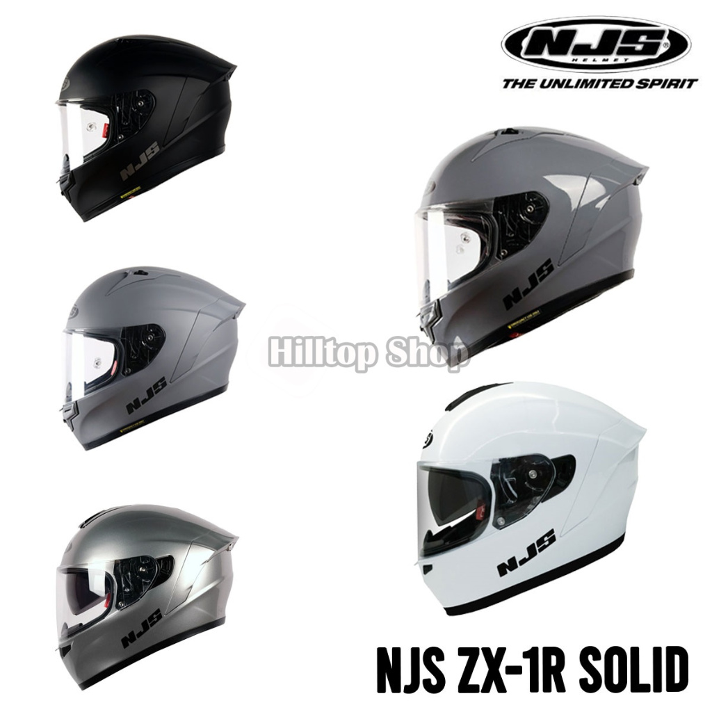Jual Helm NJS ZX-1R Solid Full Face Motorcycle Helmet | Shopee Indonesia