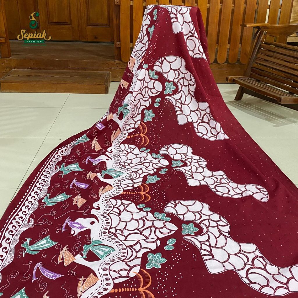 Jual SEPIAK BELITONG BATIK CETAK MOTIF KATER DAUN SIMPOR OLEH OLEH KHAS ...