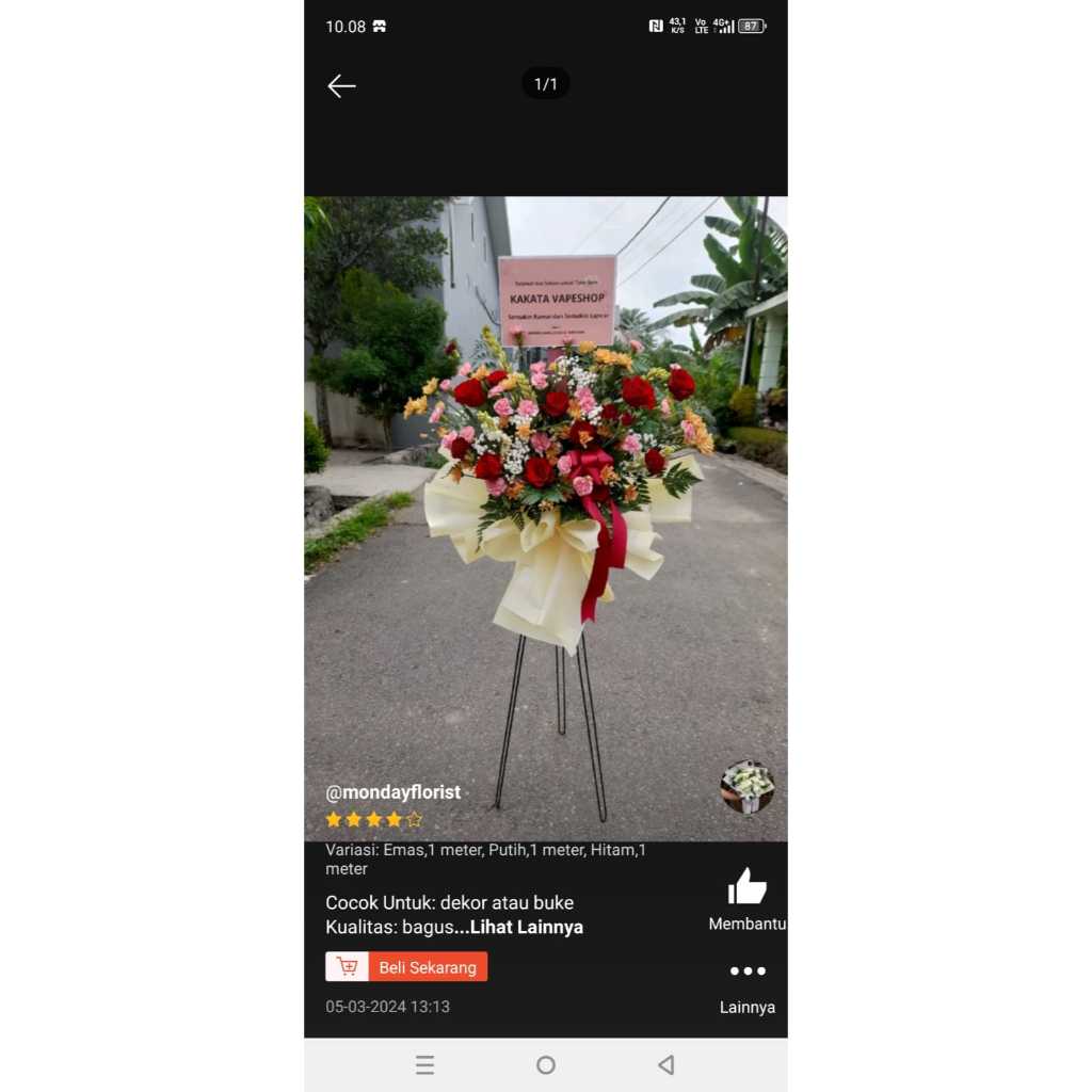 Jual standing flowers decorasion/standing besi/stand flower/tiang besi ...