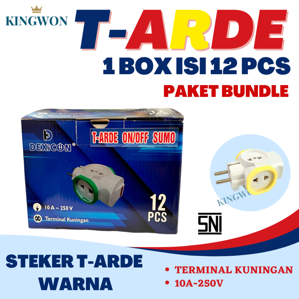 Jual [ PAKET BUNDLE 12 PCS ] STEKER T Arde 4 Lubang / Colokan 4 Lobang ...