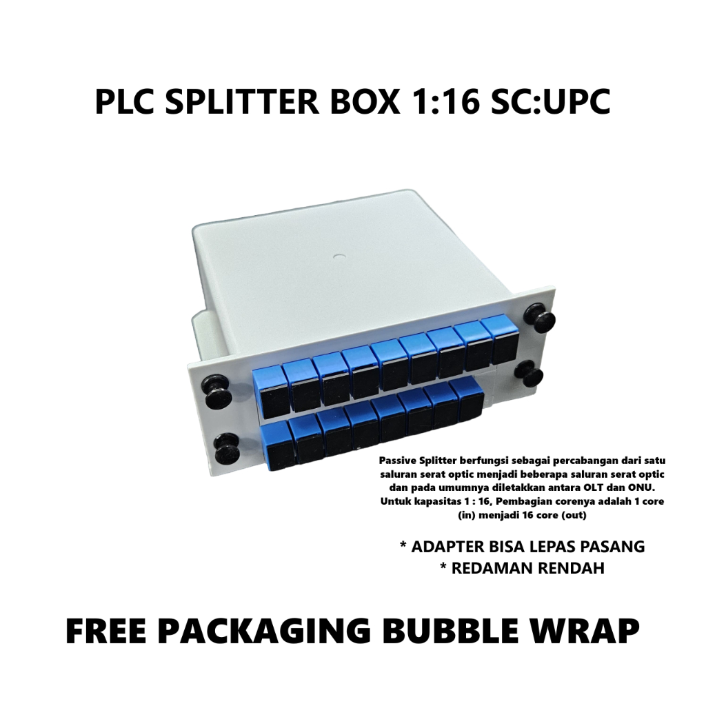 Jual Passive Splitter Box 1:16 SC UPC / Pasif Splitter PLC BOX FO 1 16 ...