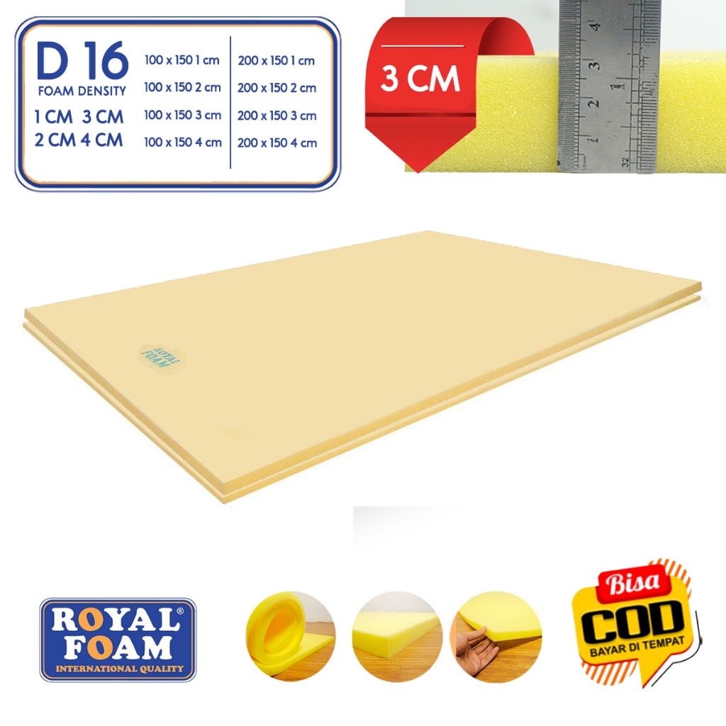 Jual Busa Lembaran Royal Foam Tebal 1cm, 2cm, 3cm, 4cm Density 16 Busa ...