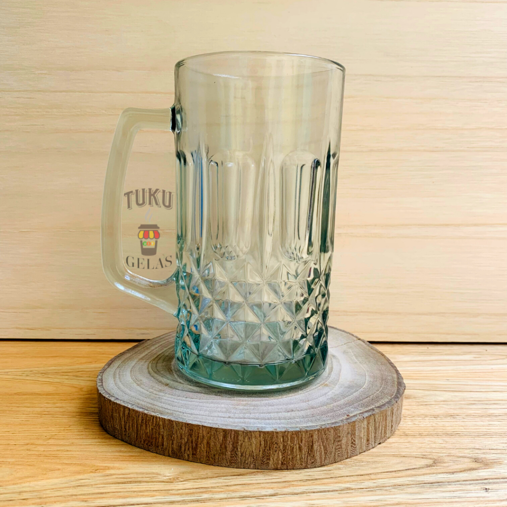 Jual Gelas Kaca Besar 750ml Mug Kaca Beling Minum Teh Bening Jumbo Cafe ...