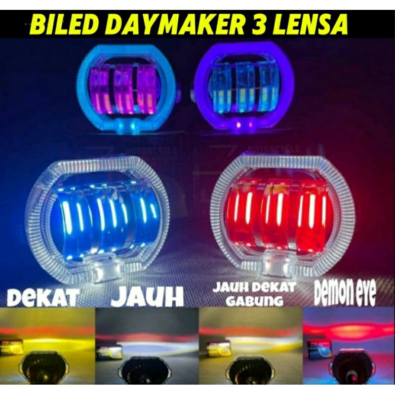 Jual Biled Daymaker 30.Watt 3 Lensa 3D lampu biled daymaker | Shopee ...