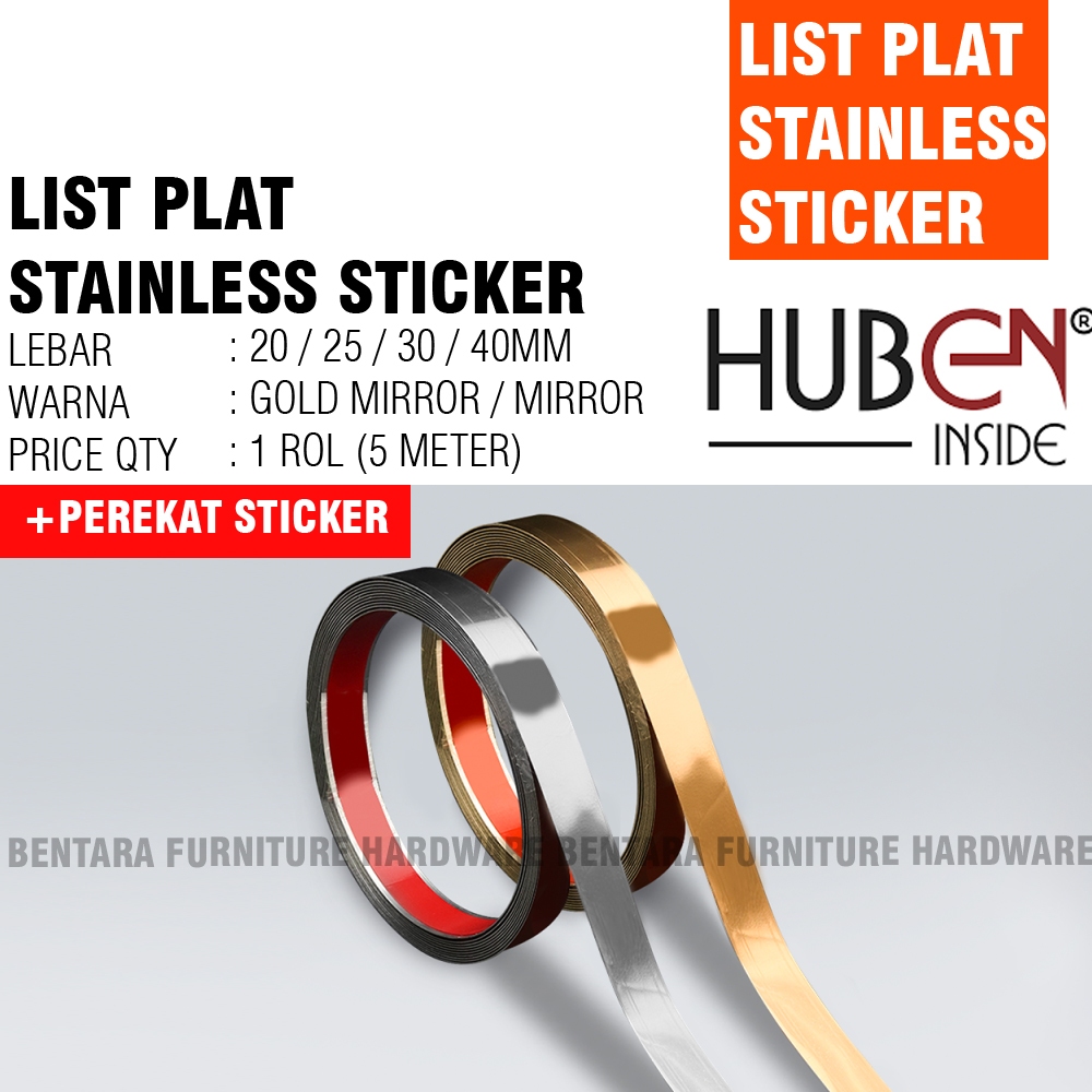 Jual HUBEN LP-STICK 40MM DOOR WALL PANEL LIST PLAT SEAL STRIP Double ...