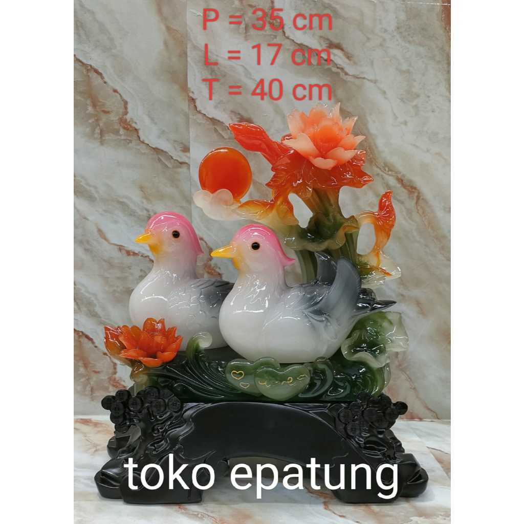 Jual Patung fengshui pajangan Bebek Mandarin - bebek married - t.40 cm ...